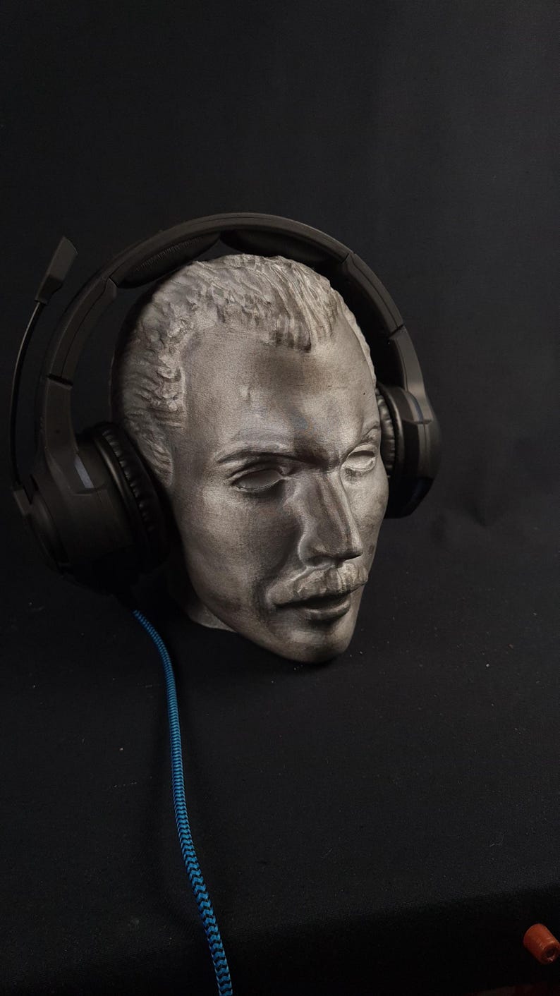 Freddie Mercury Headphone Stand, Paintable Bust, Headset Stand, Gaming ...