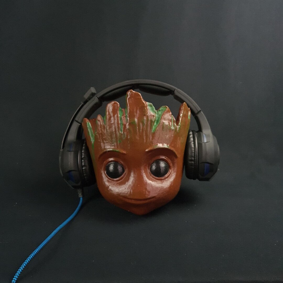 Groot Headphone Stand, Baby Groot Paintable Bust, Headset Stand, Gaming ...