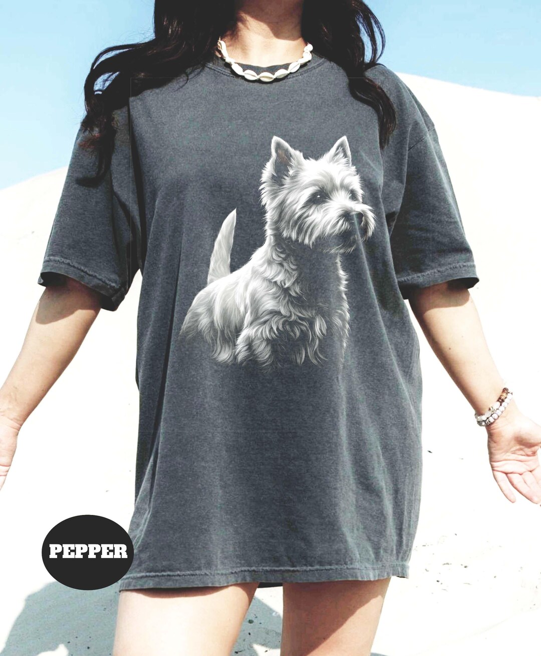 Westie T-shirt: Comfort Colors, Realistic Dog Silhouette - Etsy
