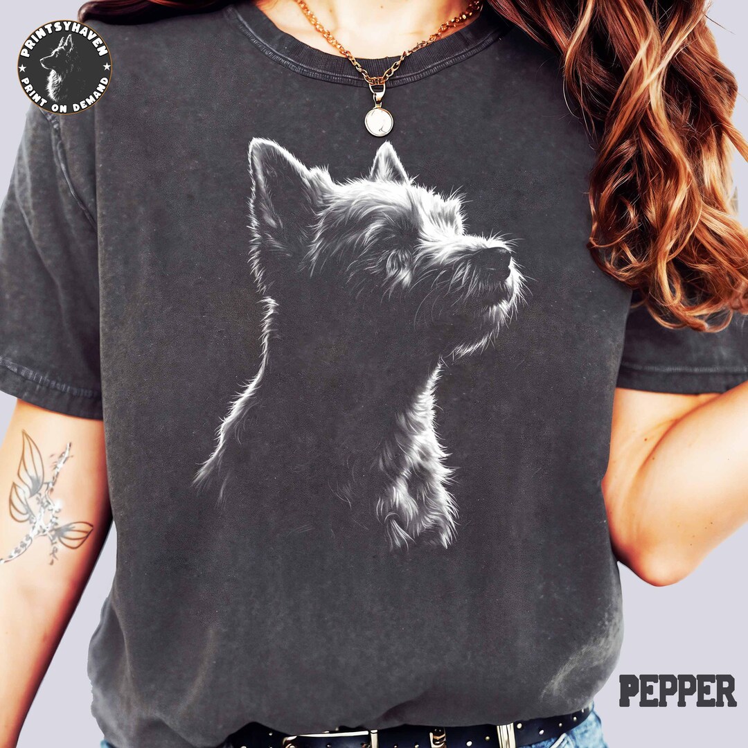 Comfort Colors Westie T-shirt: Realistic West Highland Terrier Graphic ...
