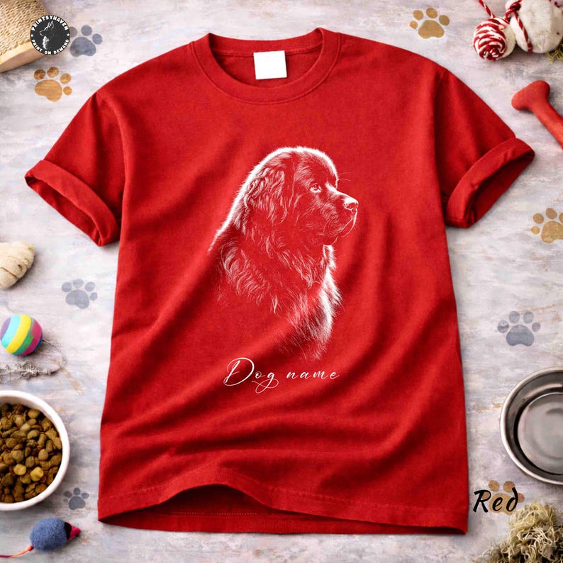 Newfoundland Dog Tee: Realistic Silhouette, Comfort Colors Unisex Shirt ...