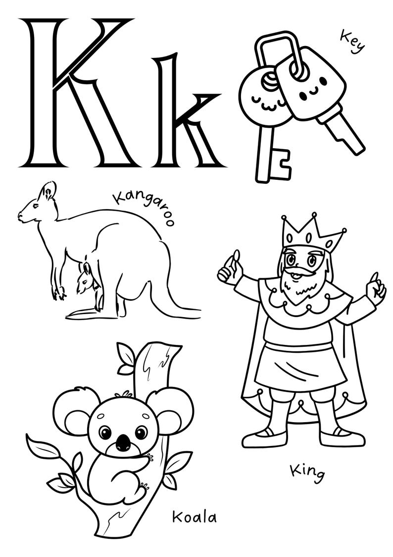 Printable Alphabet Coloring Sheets for Kids - Etsy