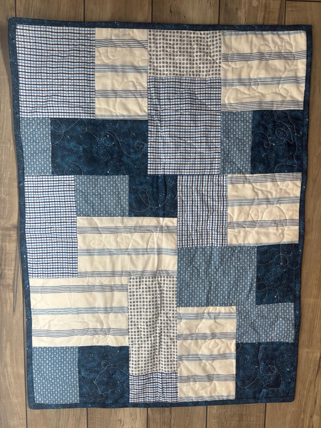 Handmade Baby Boy Blue Quilt - Etsy