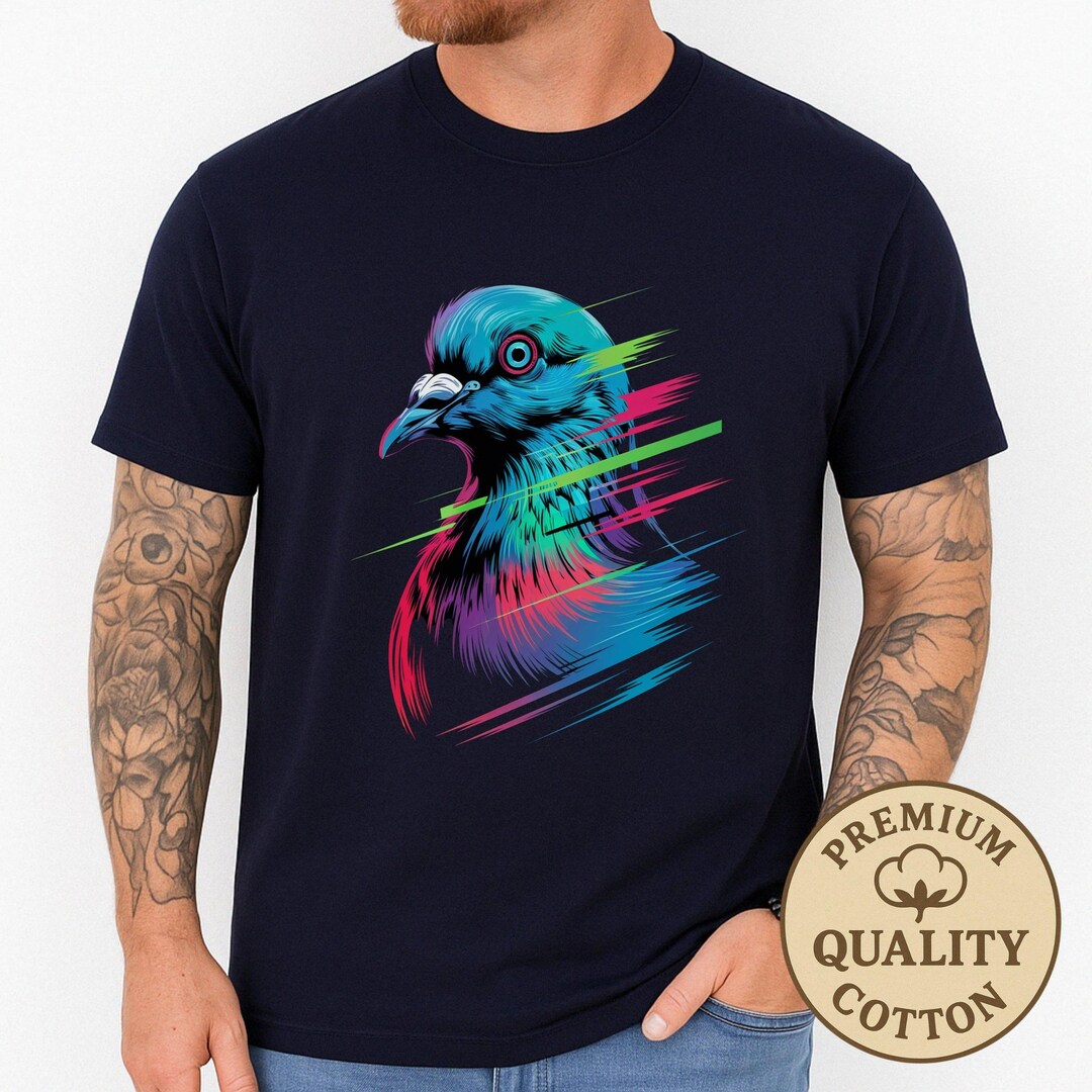 Trippy Pigeon Graphic Tee: Weirdcore Vaporwave Alt Fashion - Etsy