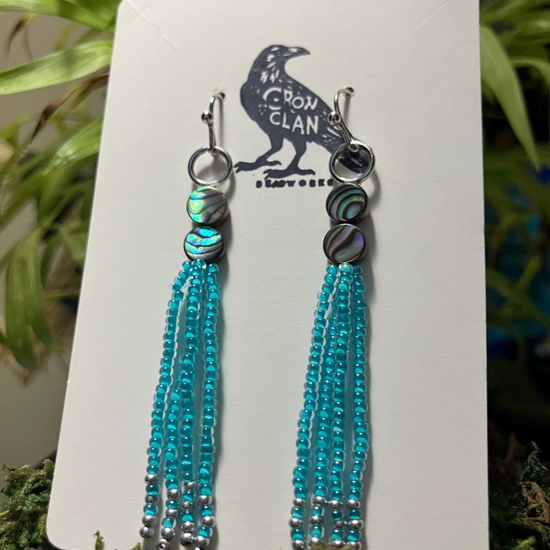 Abalone Fringe Earring - Etsy