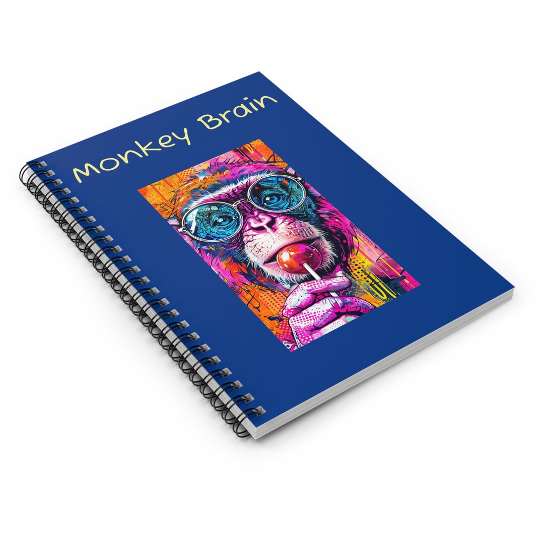 Colorful Monkey Brain Spiral Notebook, Unique Gift for Students ...