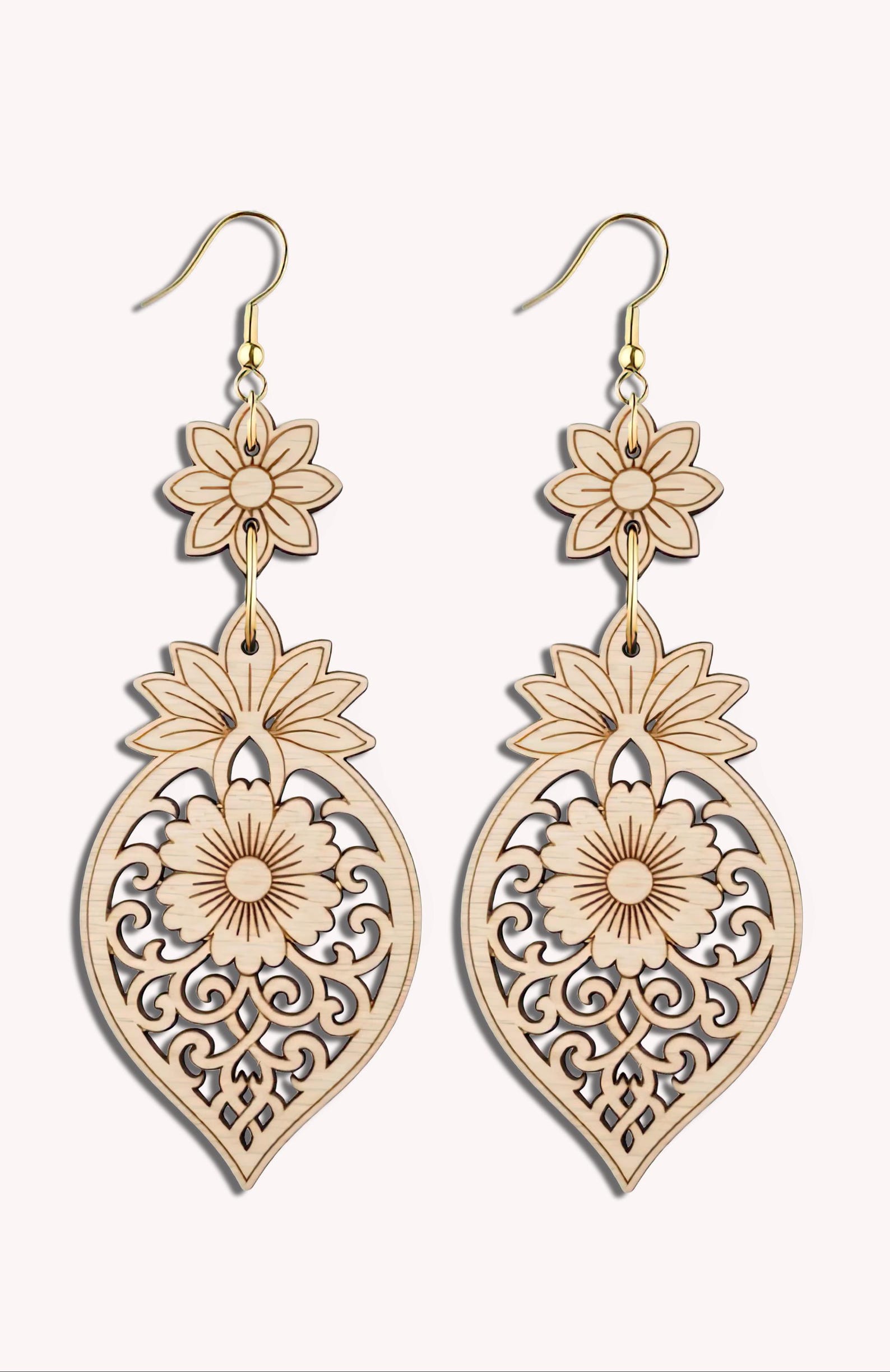 Laser Cut Earring SVG | Floral Wooden Earrings | Laser Engraving ...