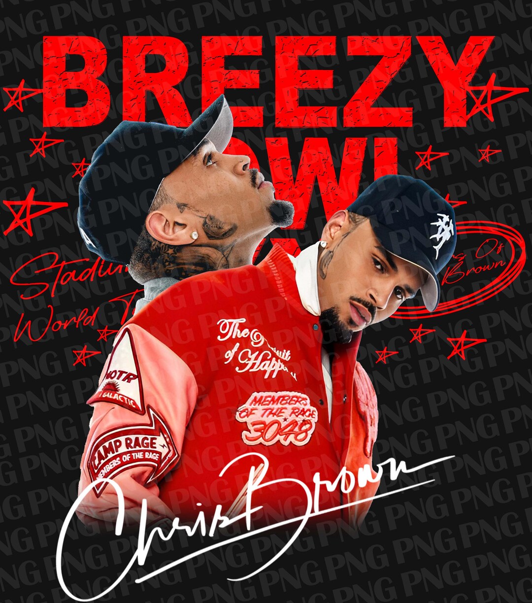Chris Brown Breezy Bowl XX Tour 2025 TShirt PNG Design, Tee 2025 ...