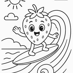Summer Fruit Coloring Pages PDF | Printable Kids Activity | Cute Fruit ...