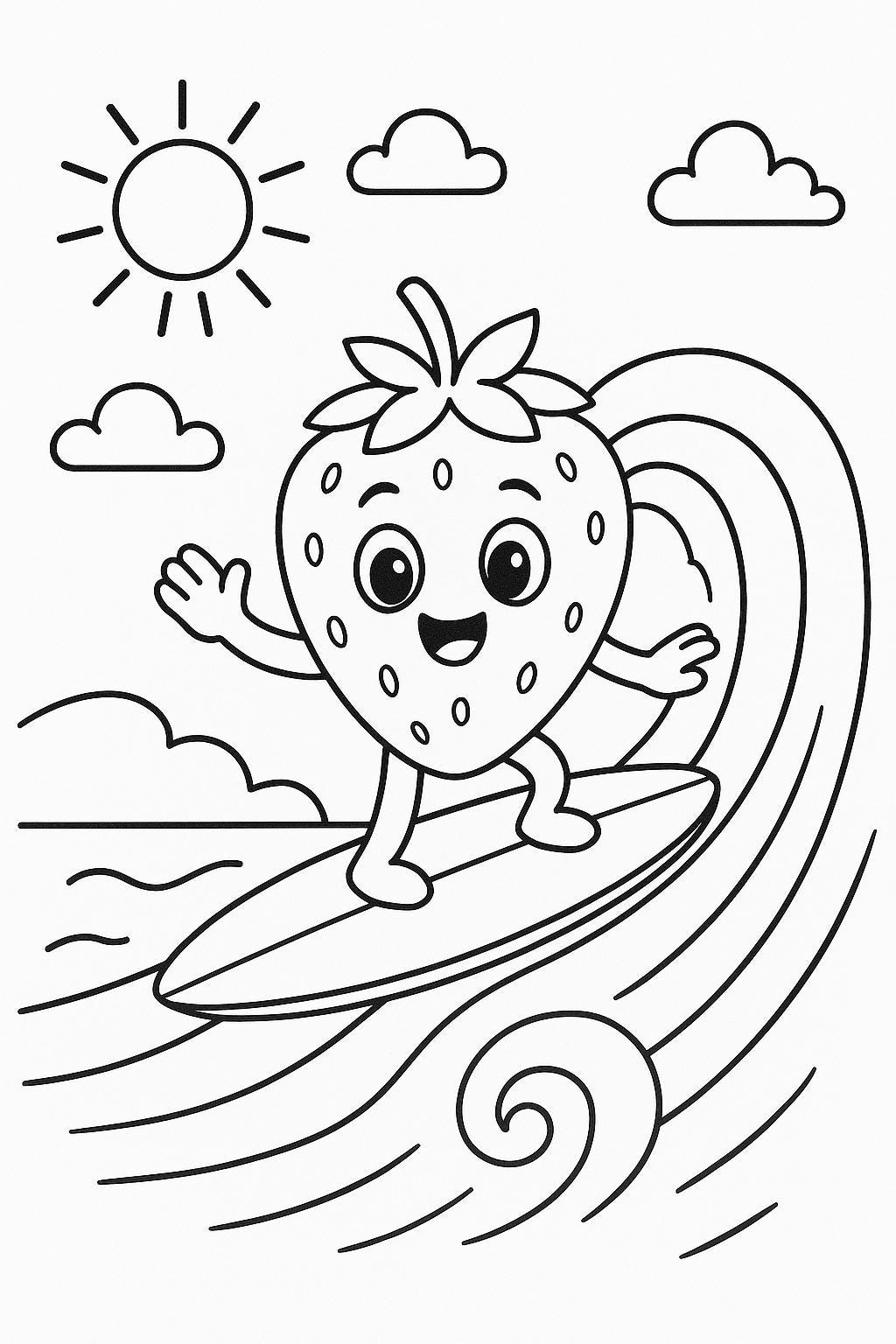 Summer Fruit Coloring Pages PDF | Printable Kids Activity | Cute Fruit ...