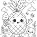 Summer Fruit Coloring Pages PDF | Printable Kids Activity | Cute Fruit ...