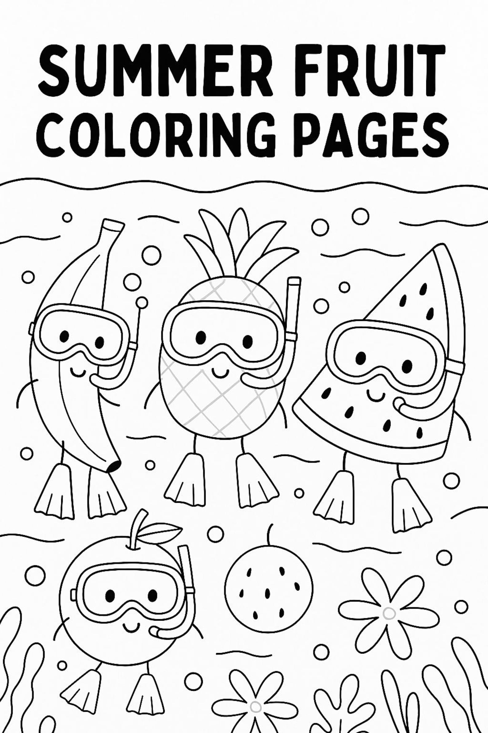 Summer Fruit Coloring Pages for Kids | Printable Fruit Activity | Fun ...