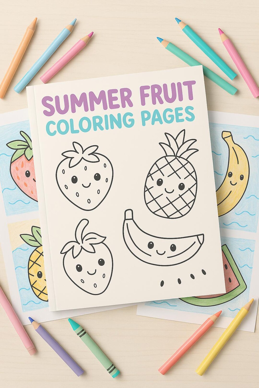 Summer Fruit Coloring Pages for Kids | Printable Fruit Activity | Fun ...