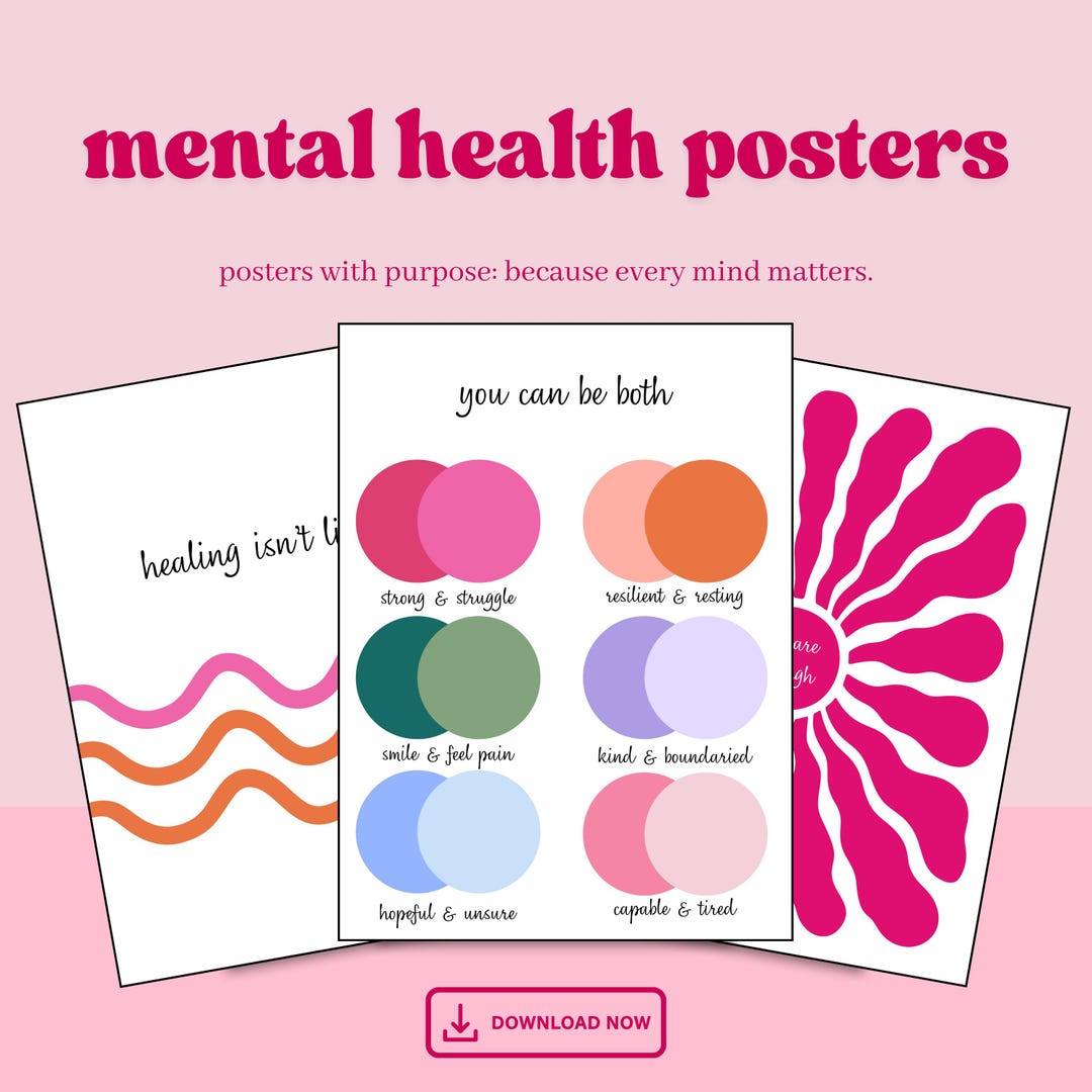 Mental Health Poster Bundle | Therapy-inspired Quotes & Coping Tools ...