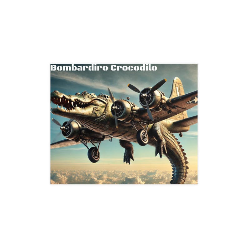 Poster Print, Bombardiro Crocodilo Vertical and Horizontal Matte ...