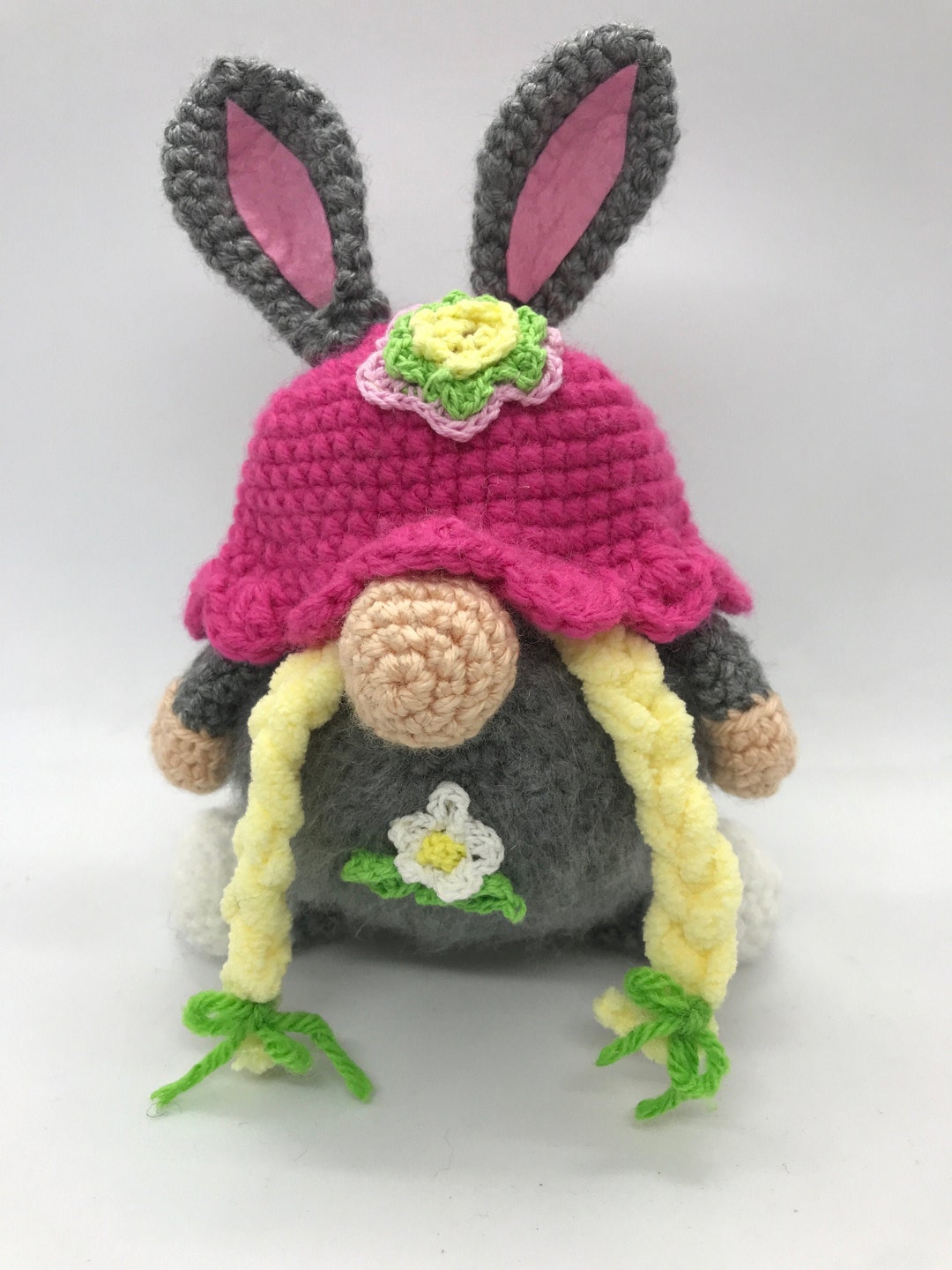 Gnome Bunny Rabbit Easter Spring Crochet Gonk 6.5 Inches Tall Amigurumi ...