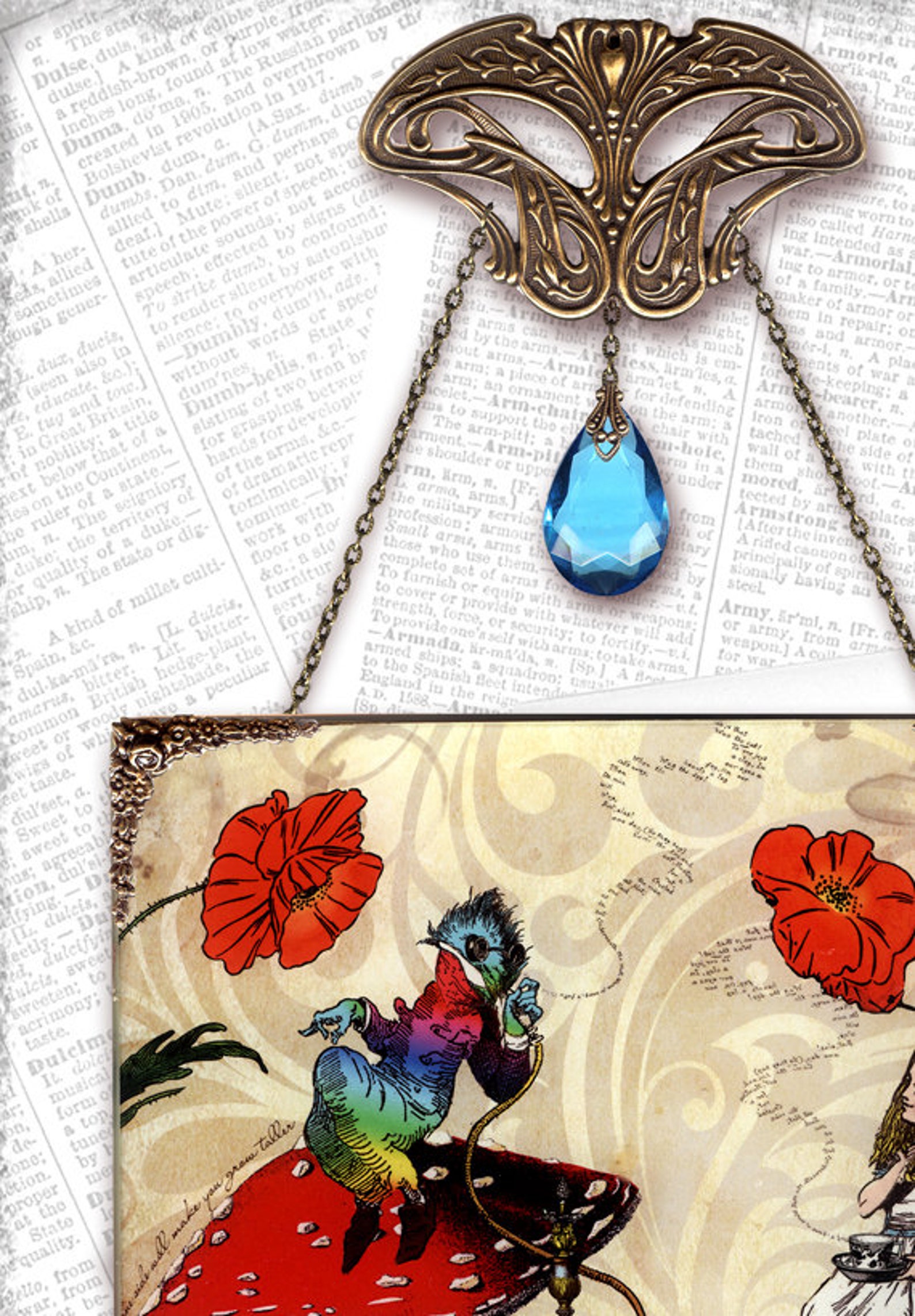 Alice Hookah Garden Party Glass Wall Decor Original Handmade - Etsy