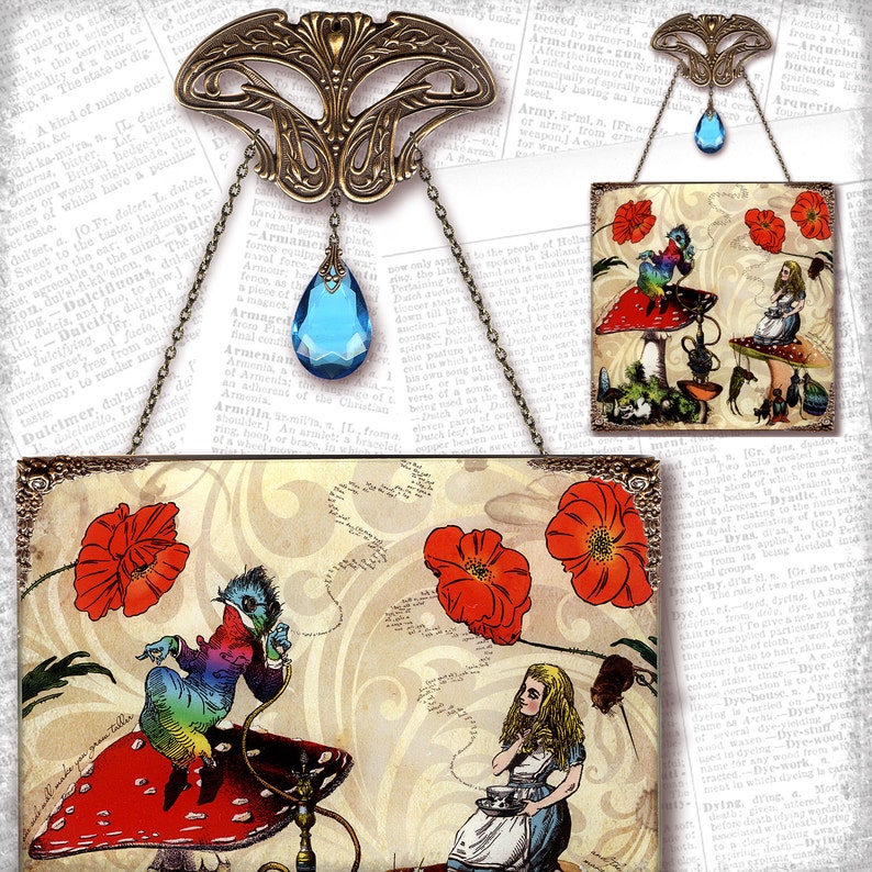 Alice Hookah Garden Party Glass Wall Decor Original Handmade - Etsy