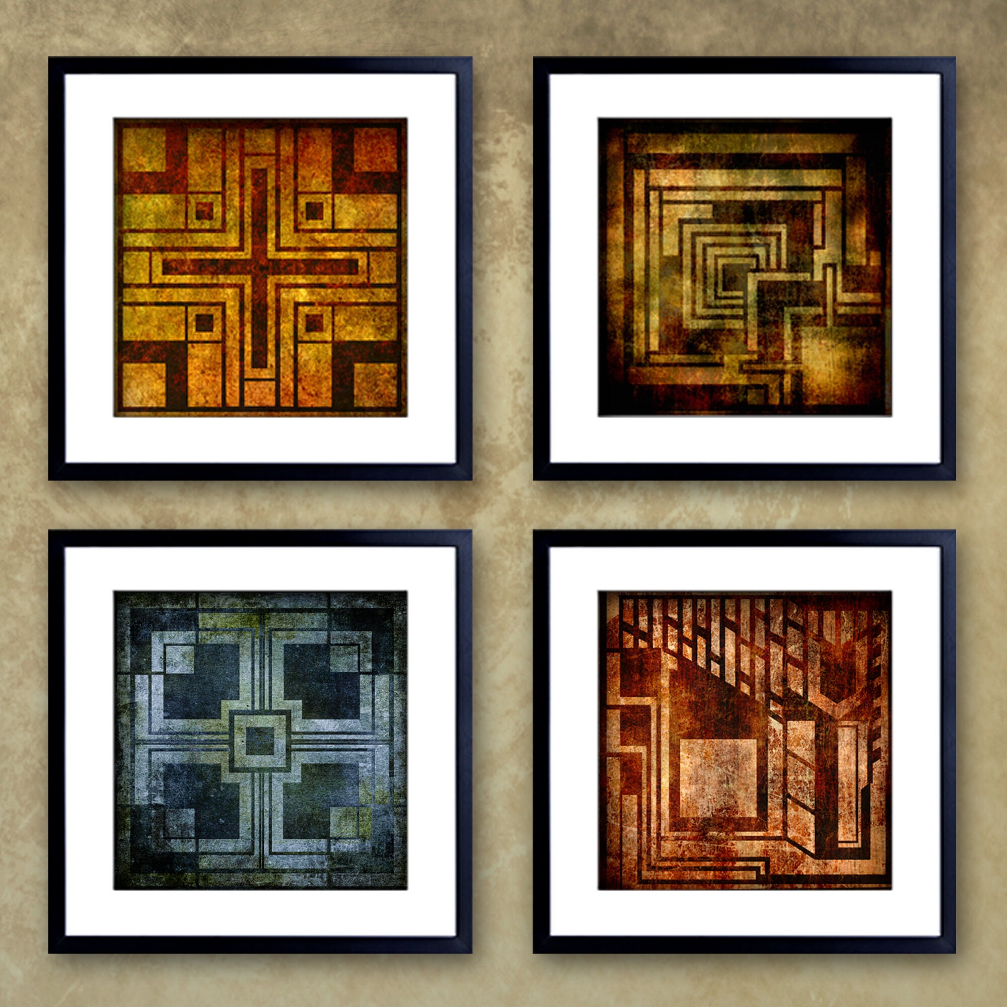 Textile Cement Block House Architectural Inspired Prints - Etsy