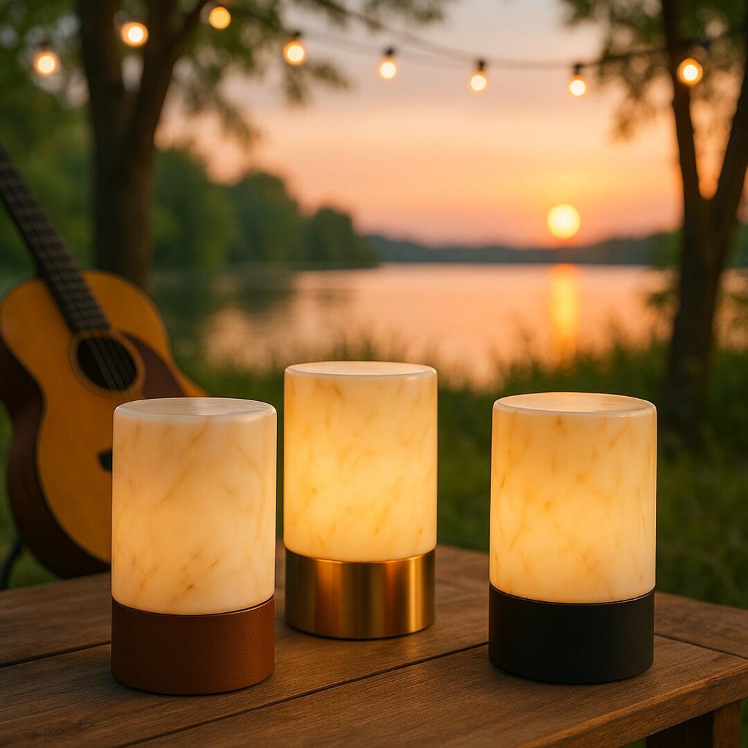 Handcarved Calacatta Marble Touch Tech. Desk Lamp: Wireless ...