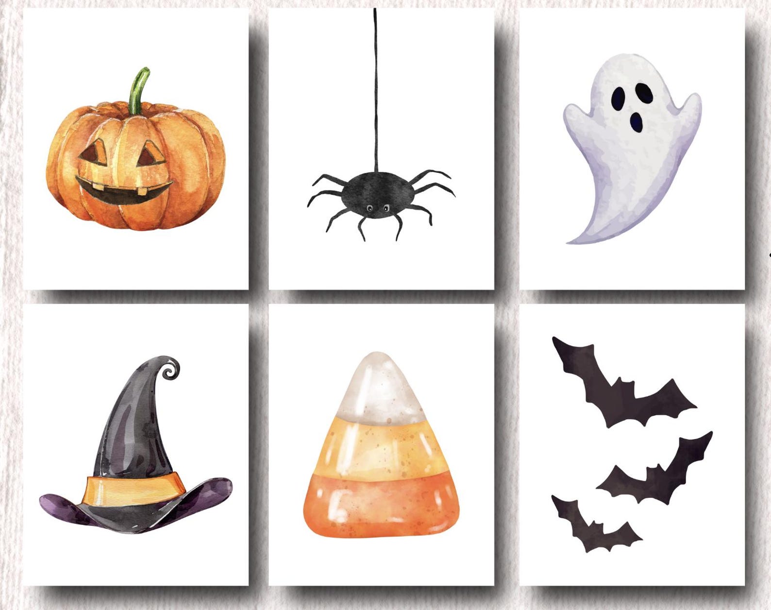 Halloween Digital Prints Set, 6 8x10 Pdfs, Ghost Candy Corn Witch ...