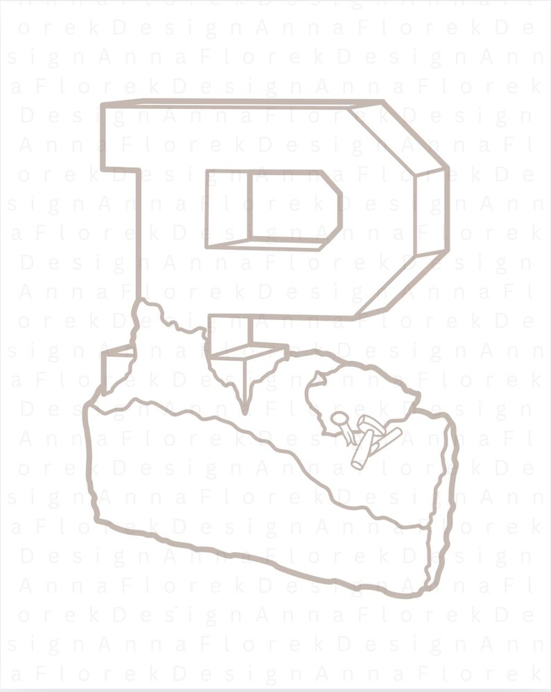 Unfinished Block P Purdue Digital Print – 8x10 Artwork | Symbol of ...
