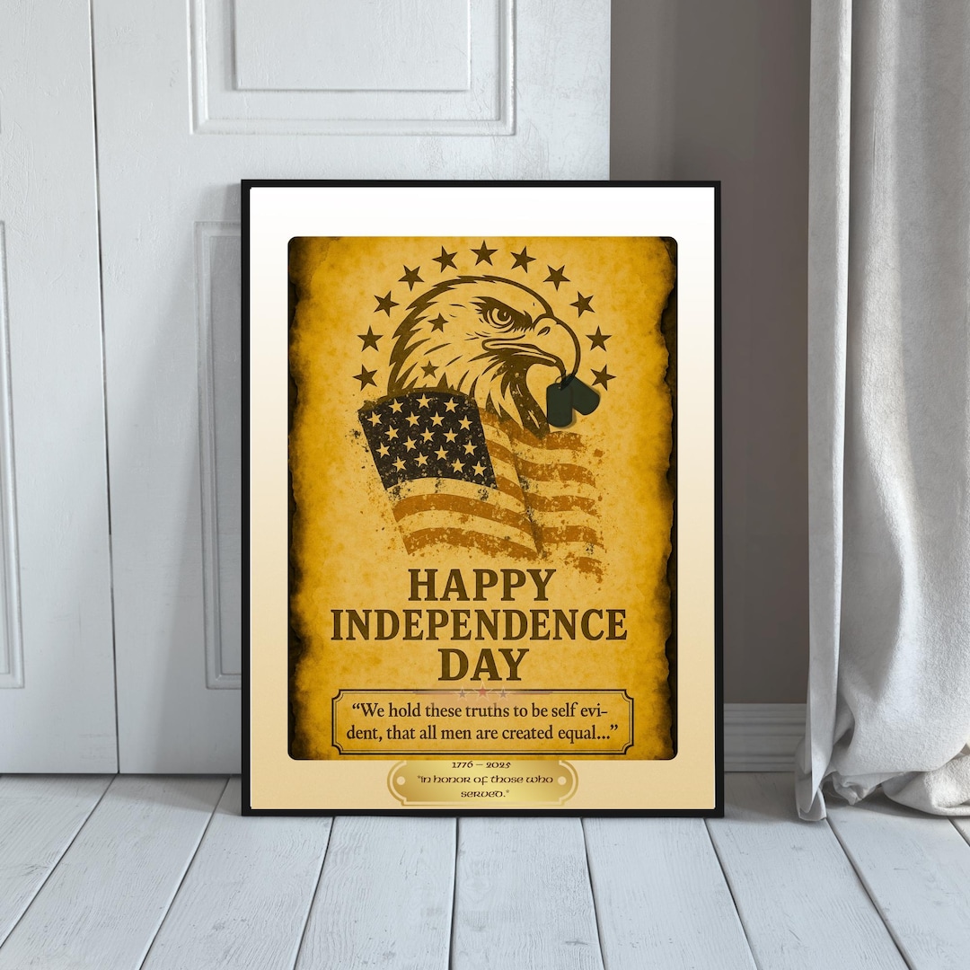 Independence Day Printable Poster – Vintage USA 4th of July Wall Art ...