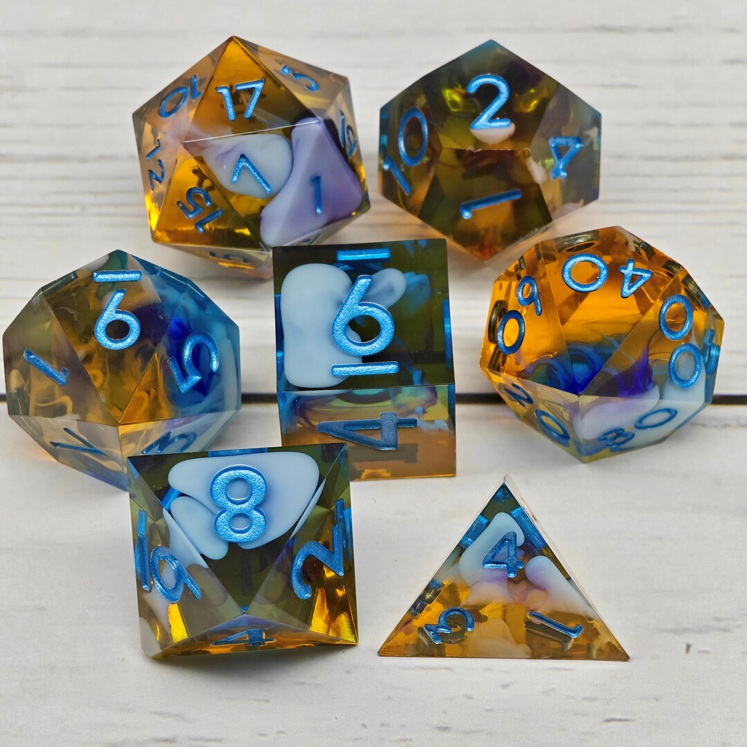 Clouds Resin Dice Set, Dnd Dice, Dungeons and Dragons, RPG Dice, MTG ...