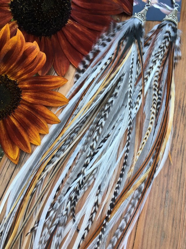 Warrior Princess Light Natural Feather Earrings by Bird Crap | Etsy