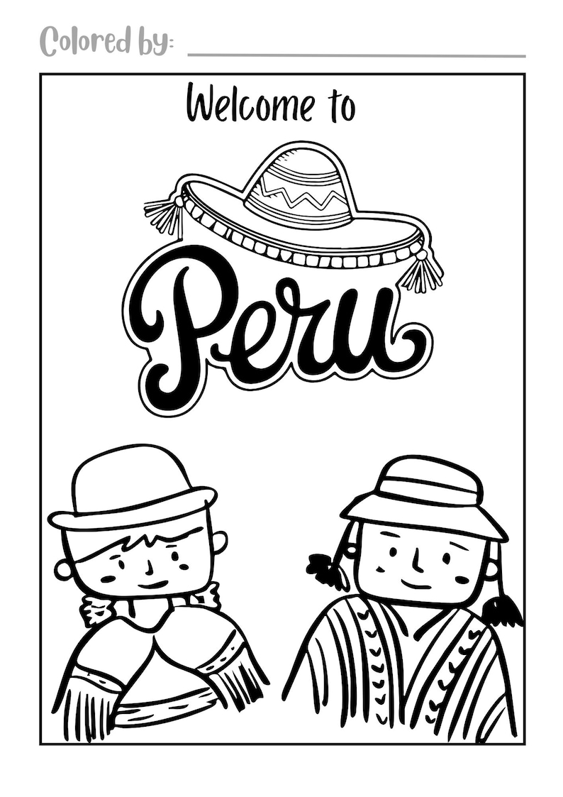 Coloring Page, Trip to Peru, Activity for Kids - Etsy