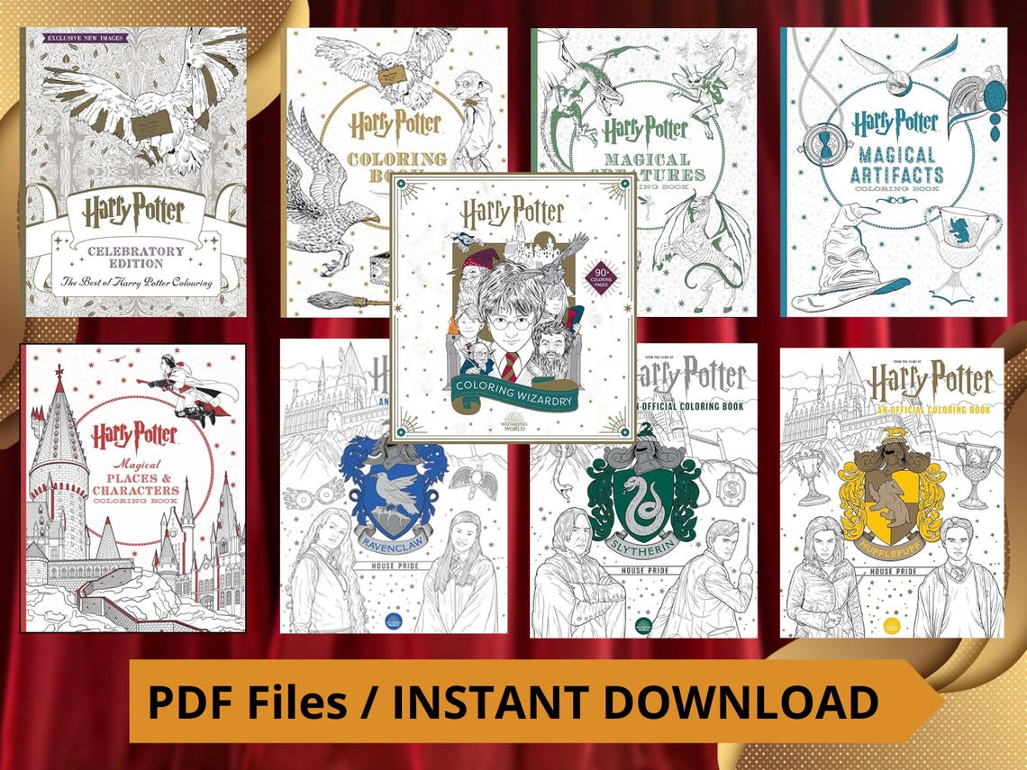 9 Harry Potter Coloring Books / Printable PDF / Digital Download / Art ...