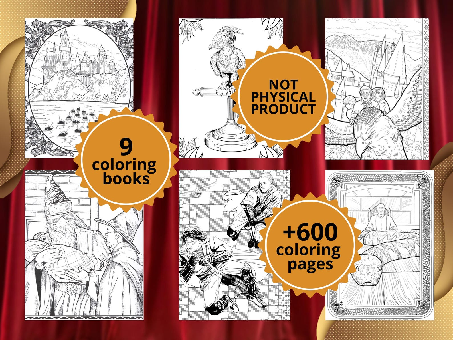 9 Harry Potter Coloring Books / Printable PDF / Digital Download / Art ...
