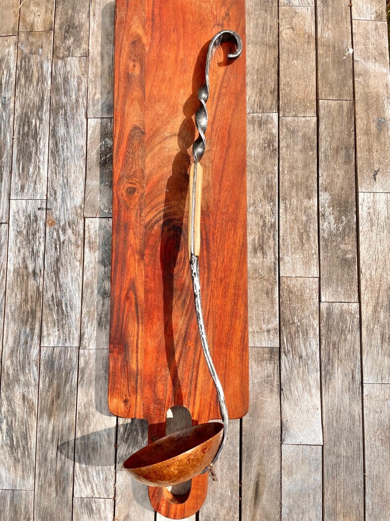 Hand-forged Ladle | Twisted Steel Handle & Copper Bowl | Artisan ...