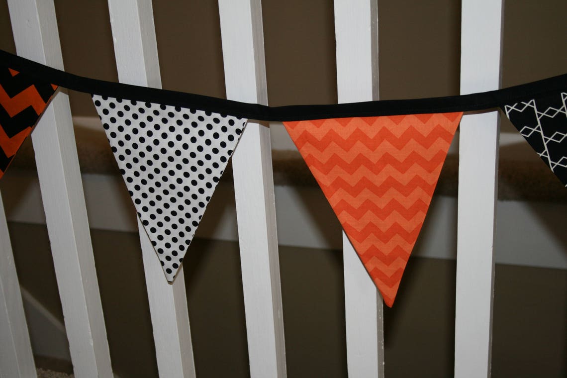 Halloween Fabric Bunting Banner Flags Halloween Decor - Etsy