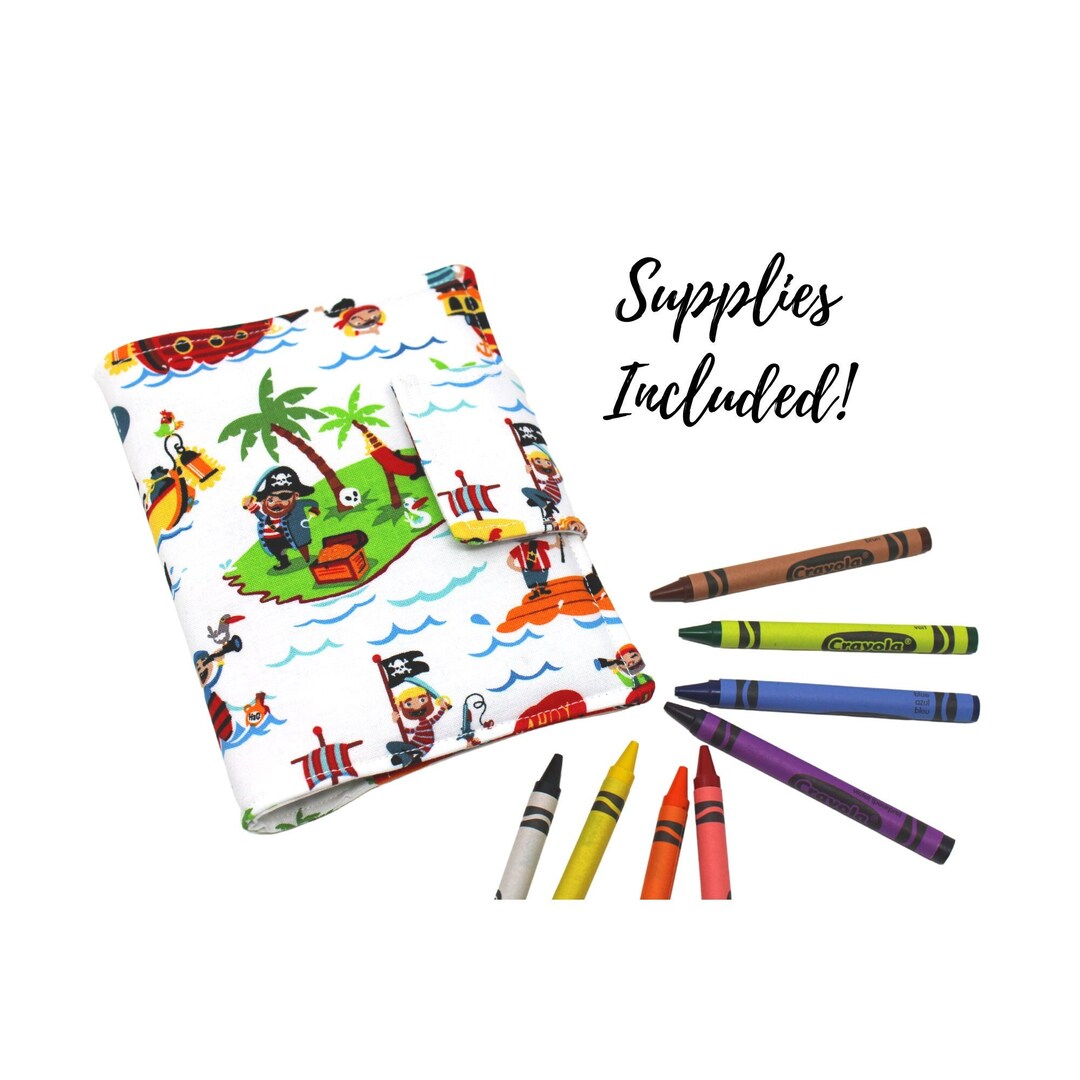 Pirate Crayon Wallet – Kids Travel Coloring Set, Art Gift - Etsy