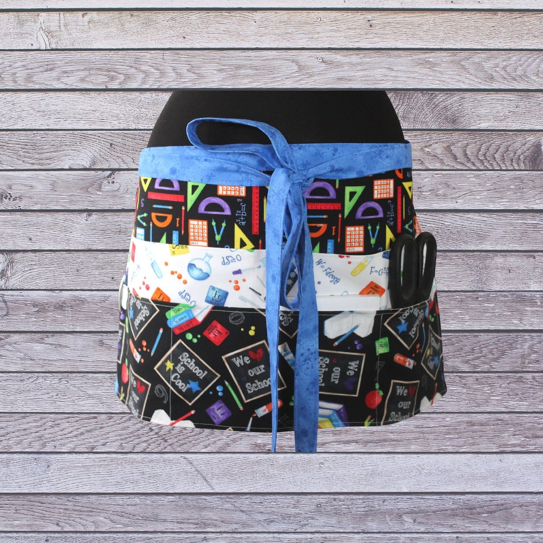 School is Cool Apron, Teacher Apron, Apron With Pockets, Half Apron ...
