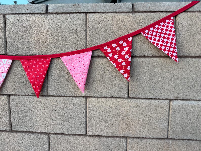 Sweetheart Valentine's Day Fabric Banner | Mantle Garland Bunting Decor ...