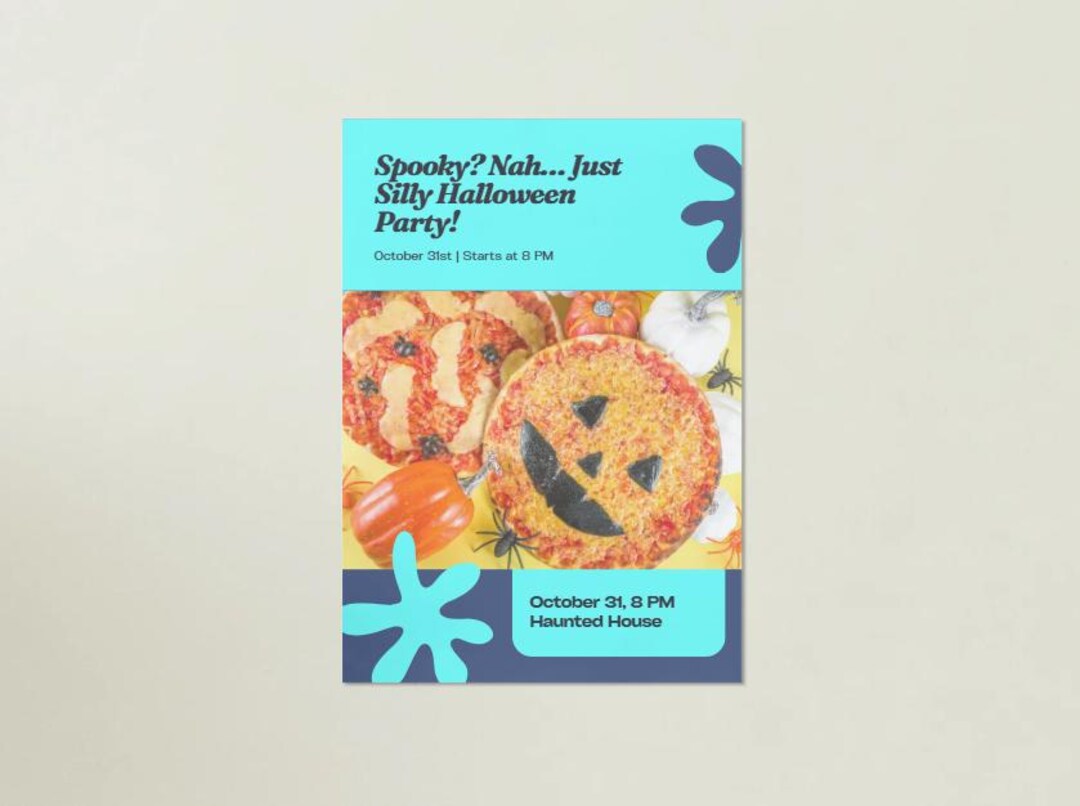Funny Retro Halloween Party Poster Template | Editable Canva Design ...