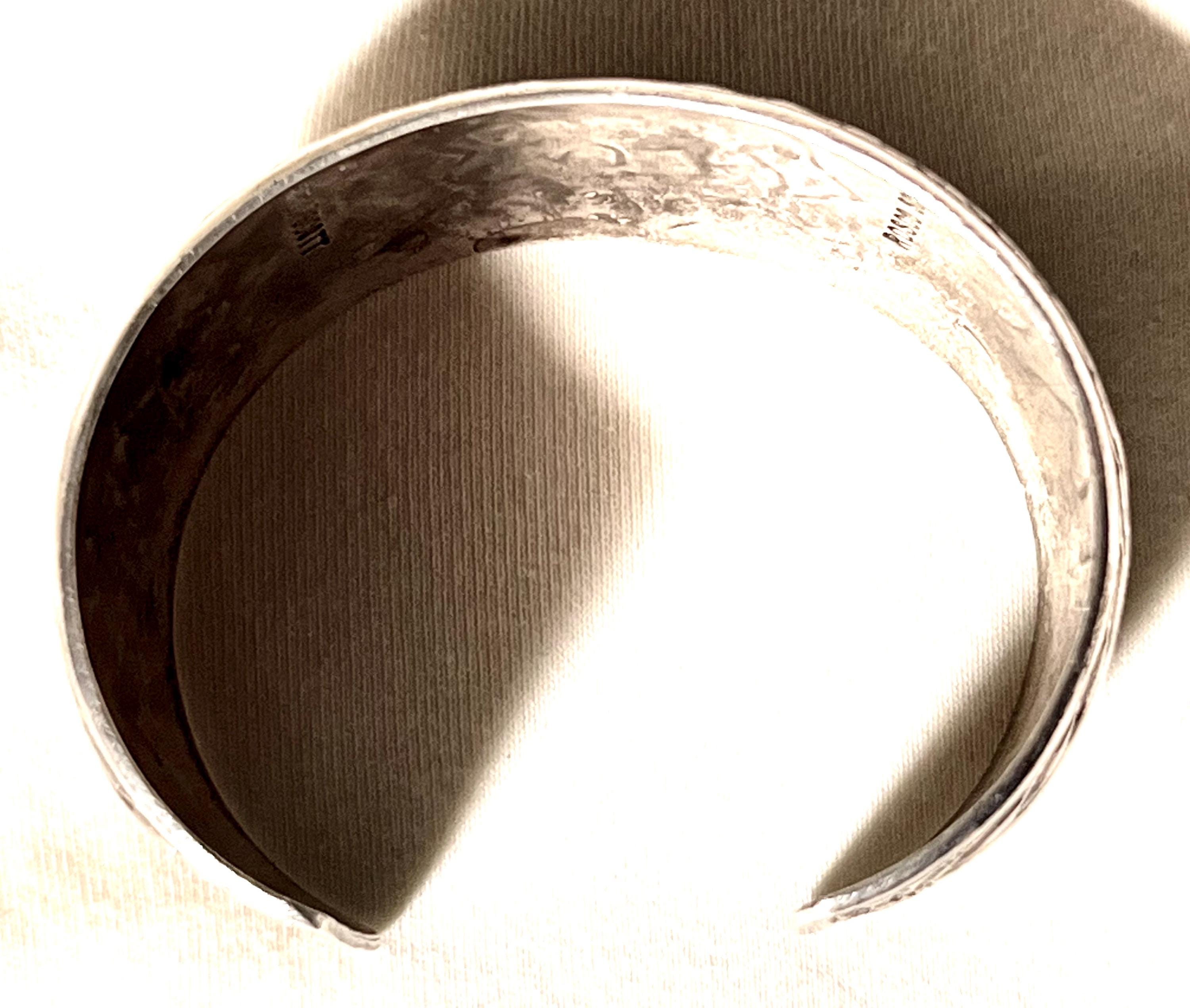 Roscoe Scott Navajo Native American Overlay Cuff Bracelet 3 Legged Bear ...