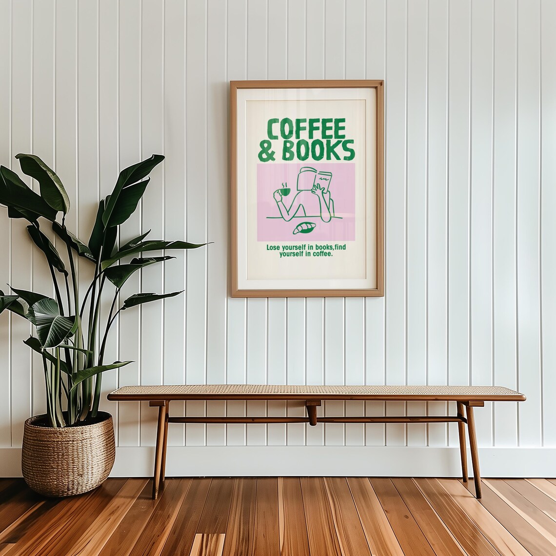 Coffee and Books Print, Coffee Nook Art, Cozy Book Lover Poster, Coffee ...