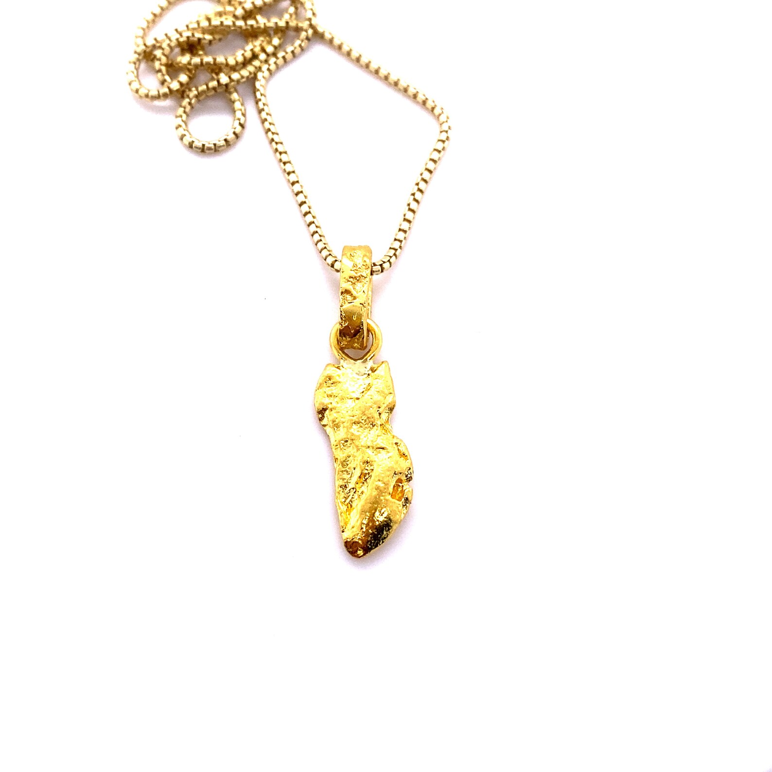 Raw Solid 24K Yellow Golden Nugget Pendant 4.2 Grams by | Etsy