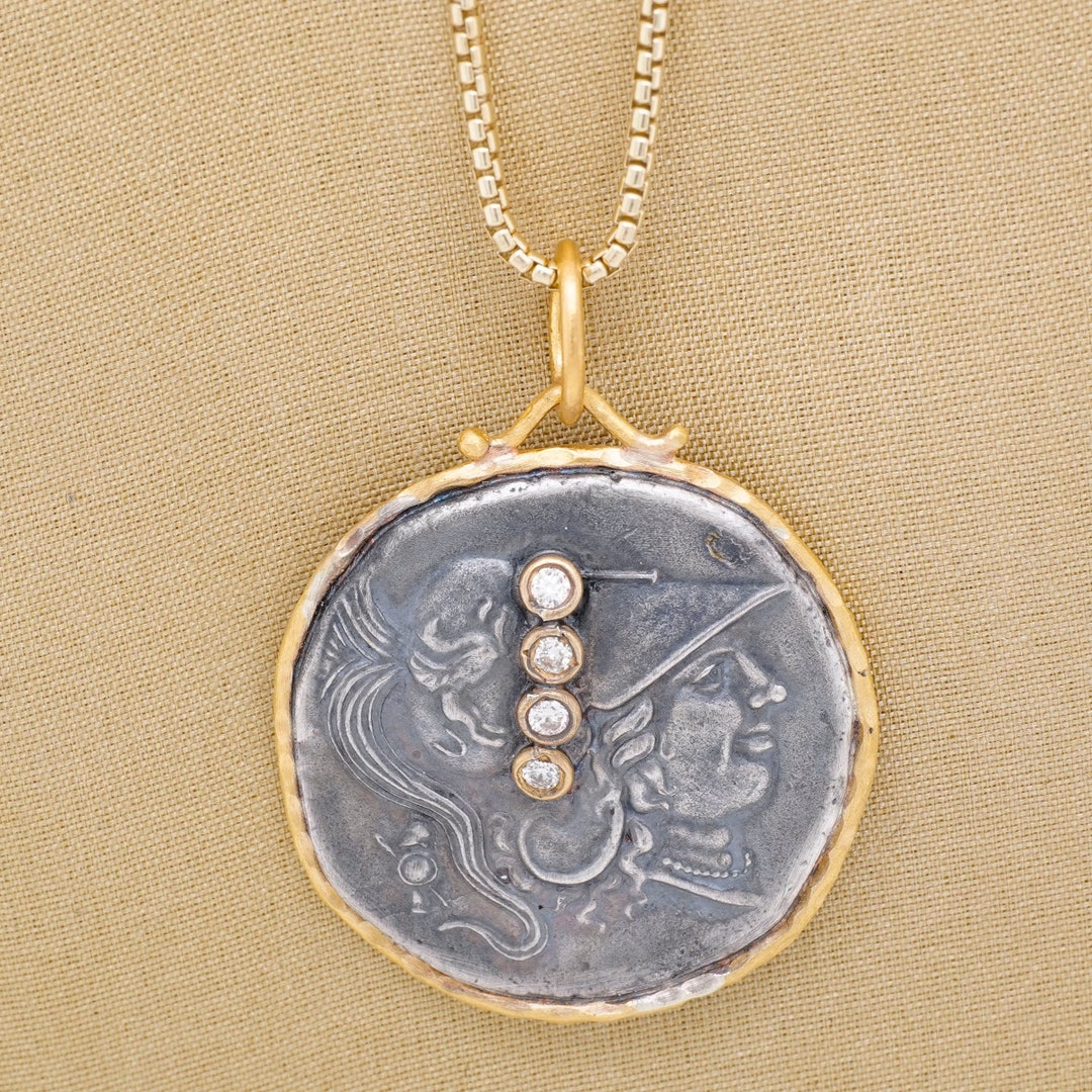 Large Ancient Greek Coin of Athena Goddess of Wisdom and War - Etsy