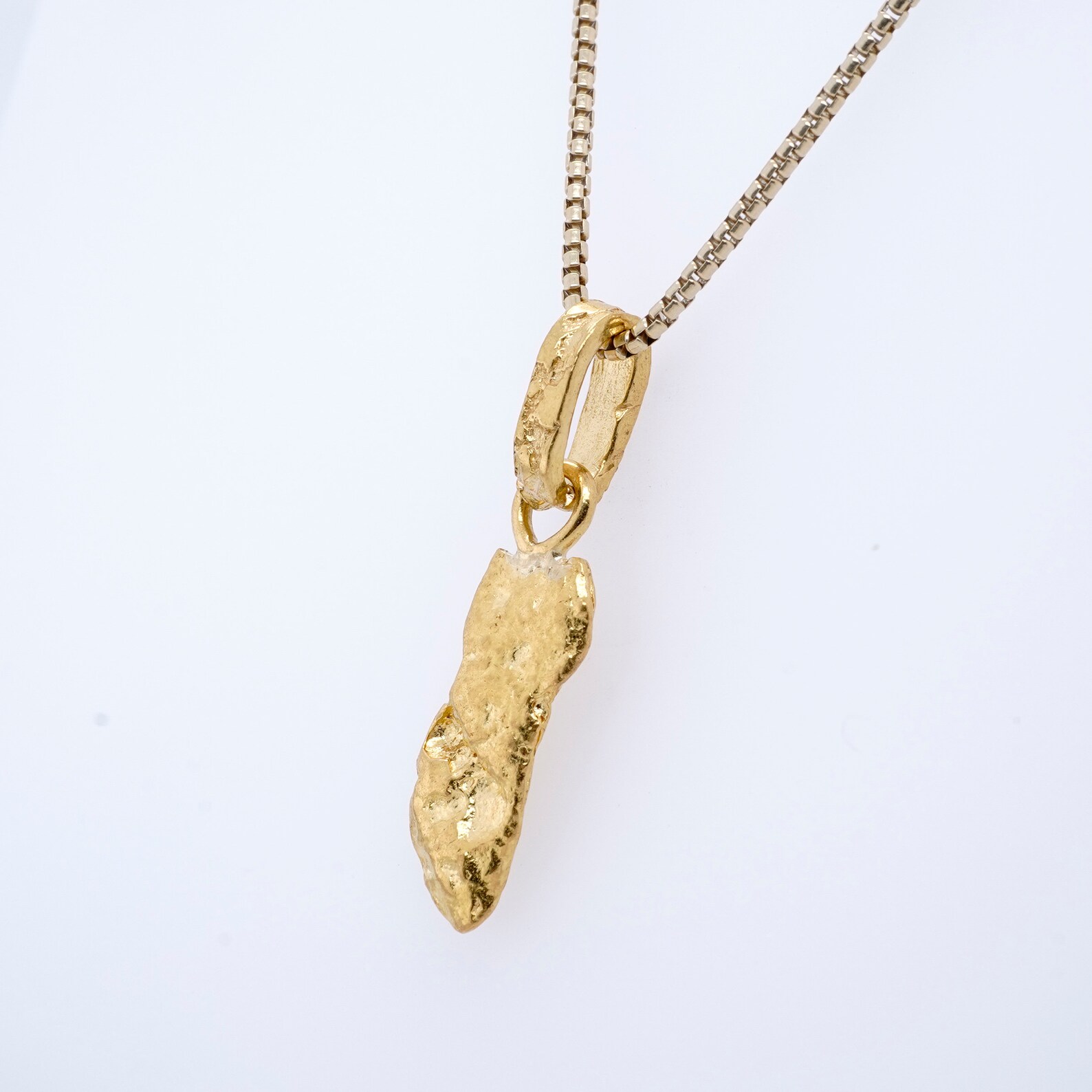 Raw, Solid, 24K Yellow Golden Nugget Pendant, 3.9 Grams by Gold Nugget ...