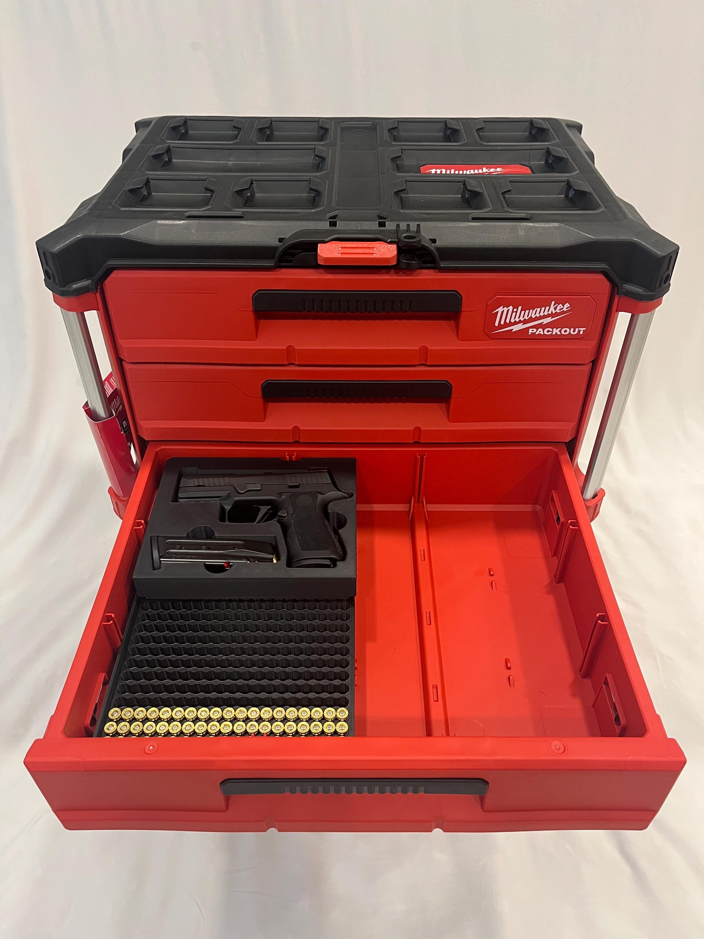 Custom Gun Storage Insert for Milwaukee Packout 3 Drawer | Organizer ...