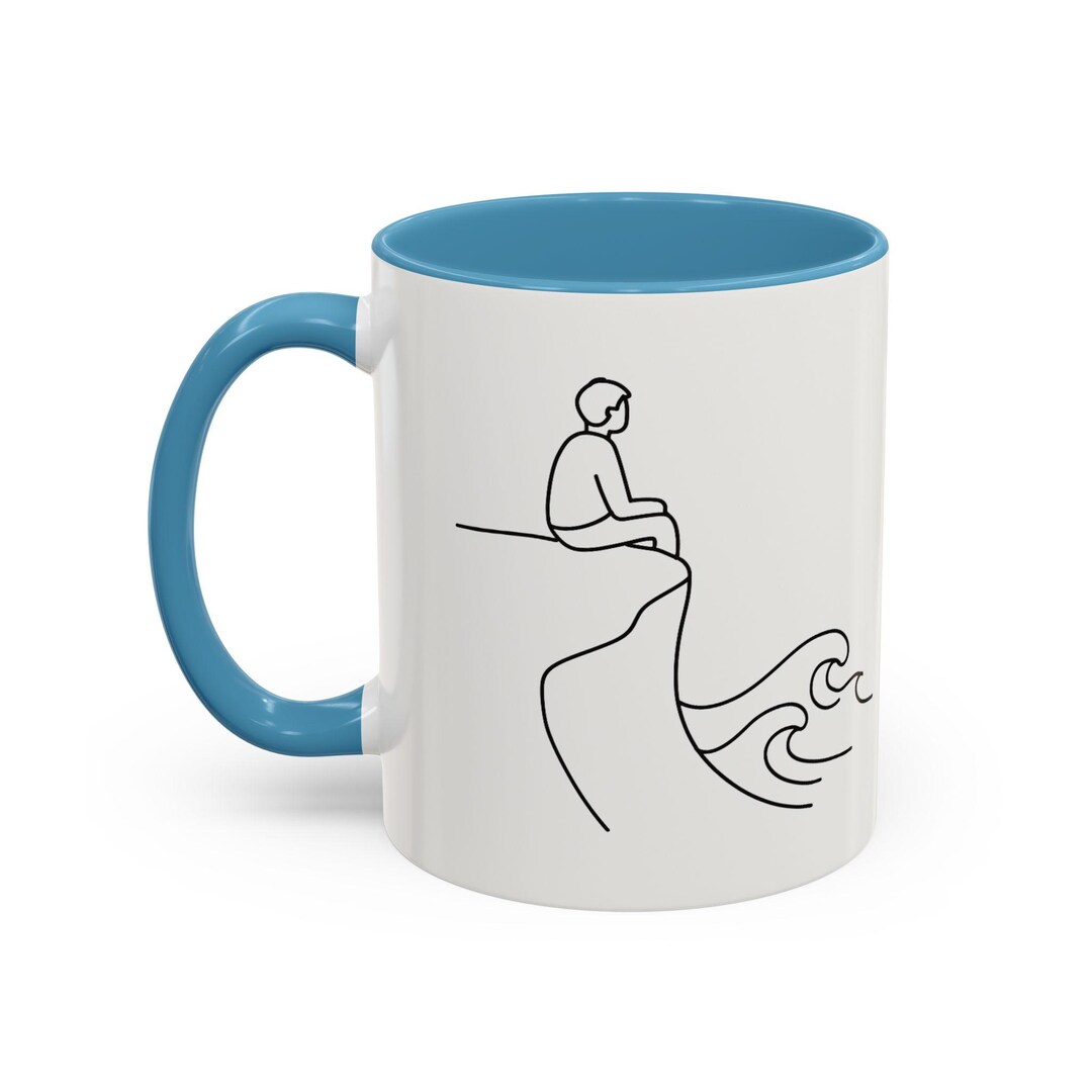 Mug, Ocean Wave Cliff Coffee Mug, Scenic View Cup, Beach Lover Gift ...