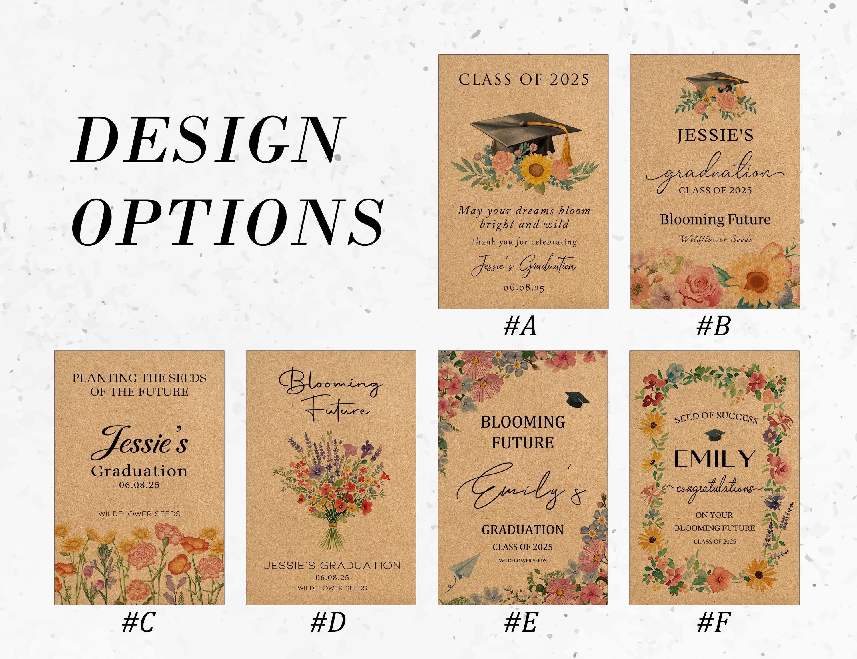 Bulk Graduation Party Favors/graduation Wildflower Seed Packets ...