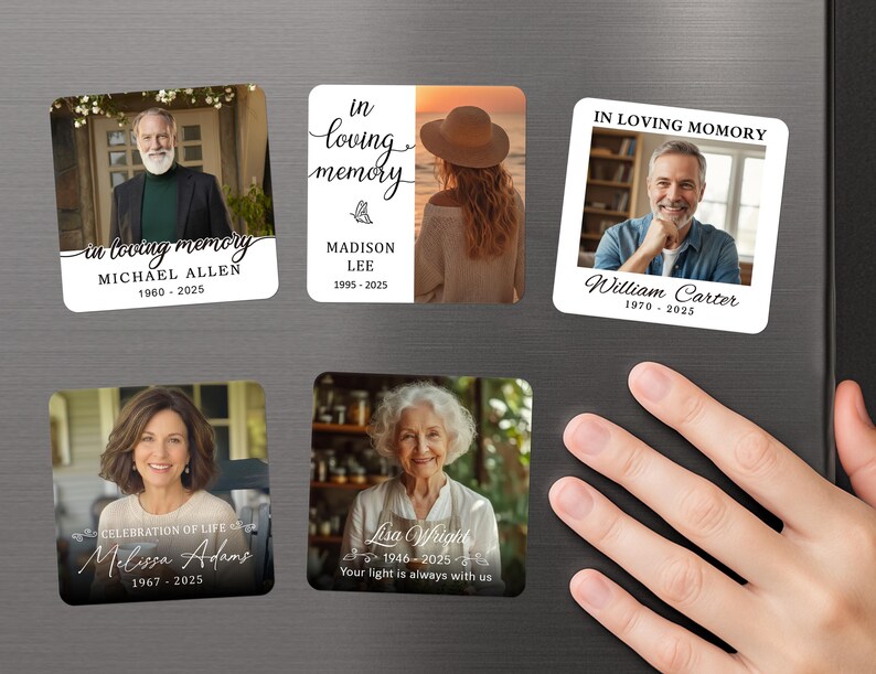 Custom Square Memorial Fridge Magnet Keepsakes, in Loving Memory ...