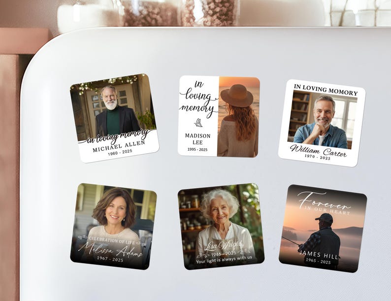 Custom Square Memorial Fridge Magnet Keepsakes, in Loving Memory ...