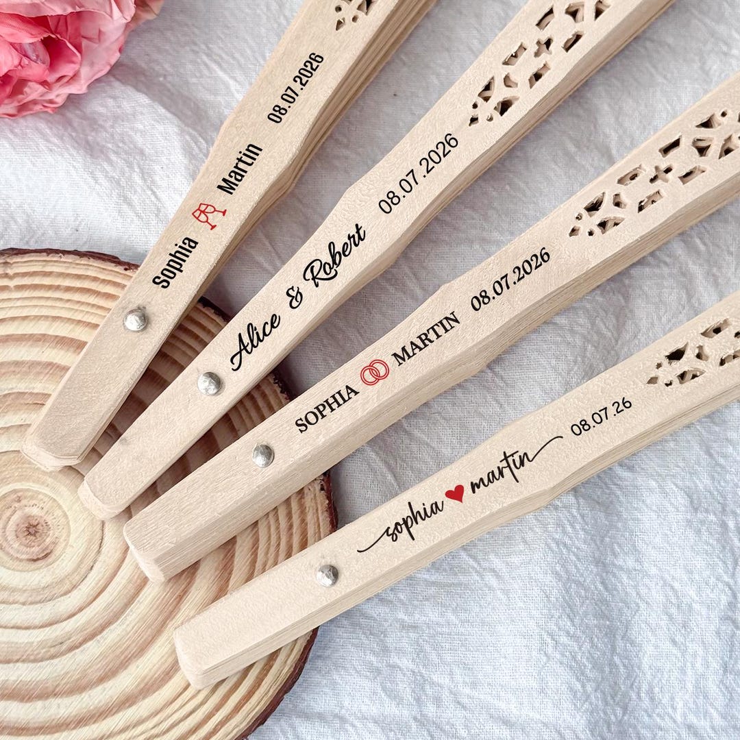 Personalized Wedding Fans for Guests, Custom Folding Fans Bulk, Summer ...