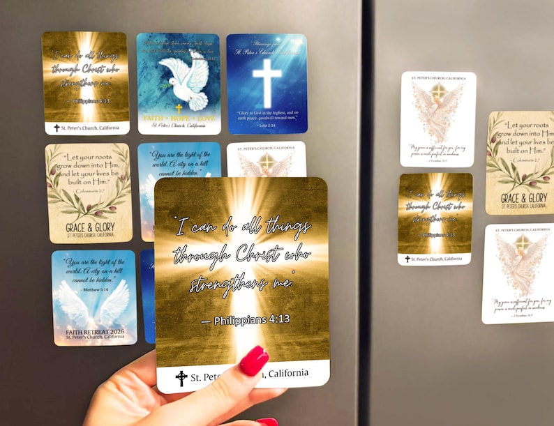 Bulk Personalized Bible Verse Magnets – Church Event Favors – Custom ...